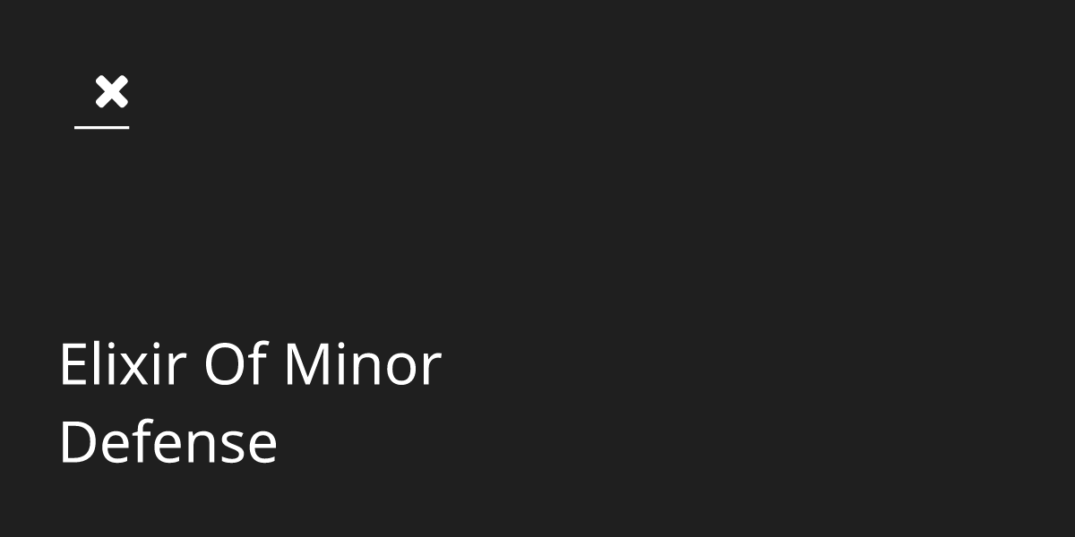 🛡️ Elixir of Minor Defense in WoW: Armor Boost | WoW Guides