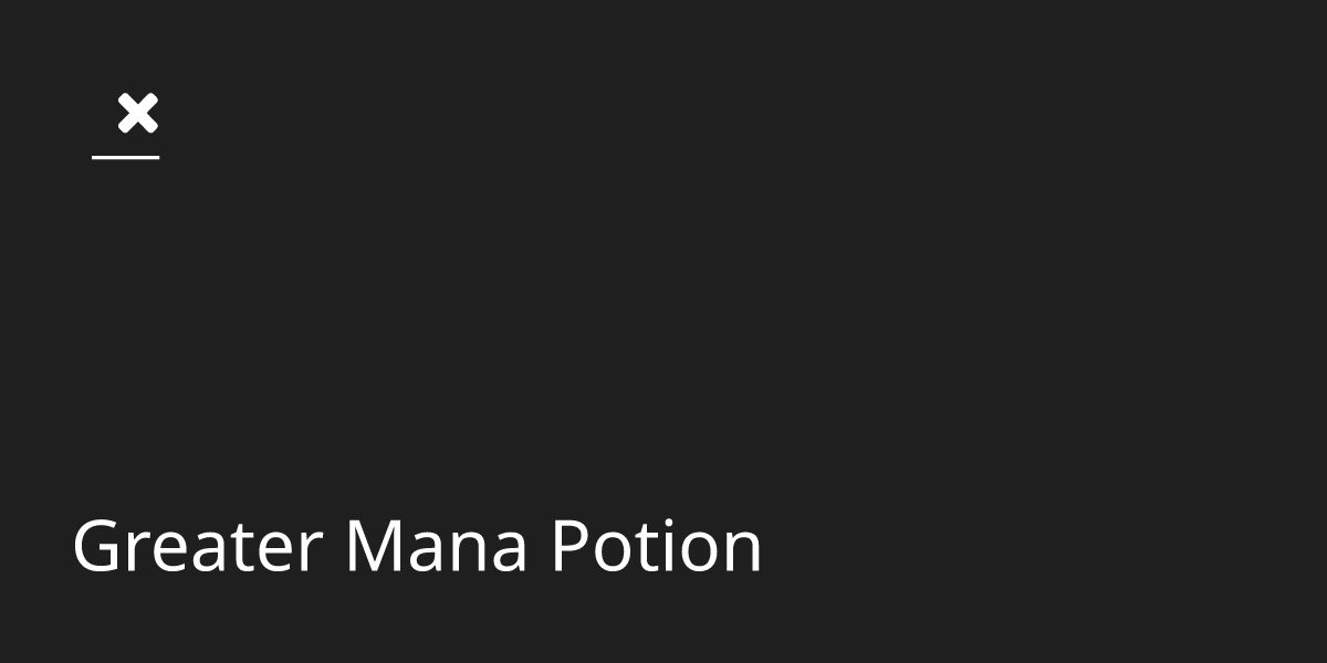 💠 Greater Mana Potion in WoW: Sustained Mana | WoW Guides